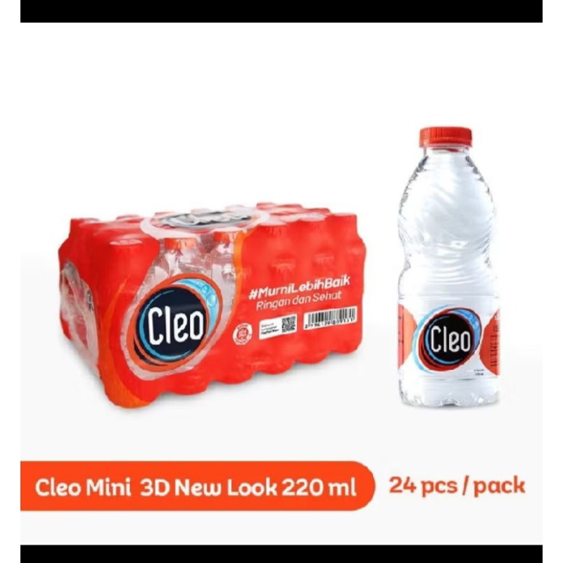 Jual Cleo smart air mineral botol 220ml (isi 24 botol) | Shopee Indonesia