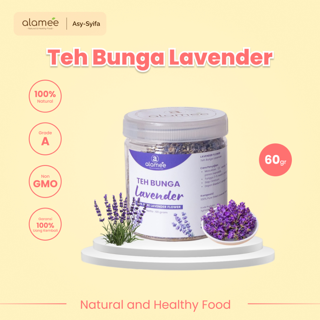 Jual Teh Bunga Lavender Insomnia Tea Organik Kemasan Toples 60gr Kering ...