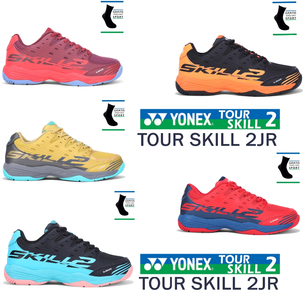 Jual Sepatu Badminton Yonex Anak Tour Skill 2 Jr Original Free Kaos ...