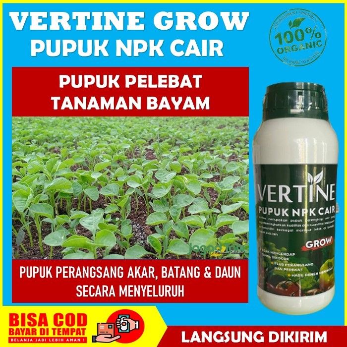 Jual Pupuk organik pelebat bayam terbaik - Pupuk Pelengkap Cair "VERTINE-GROW" obat semprot NPK ...