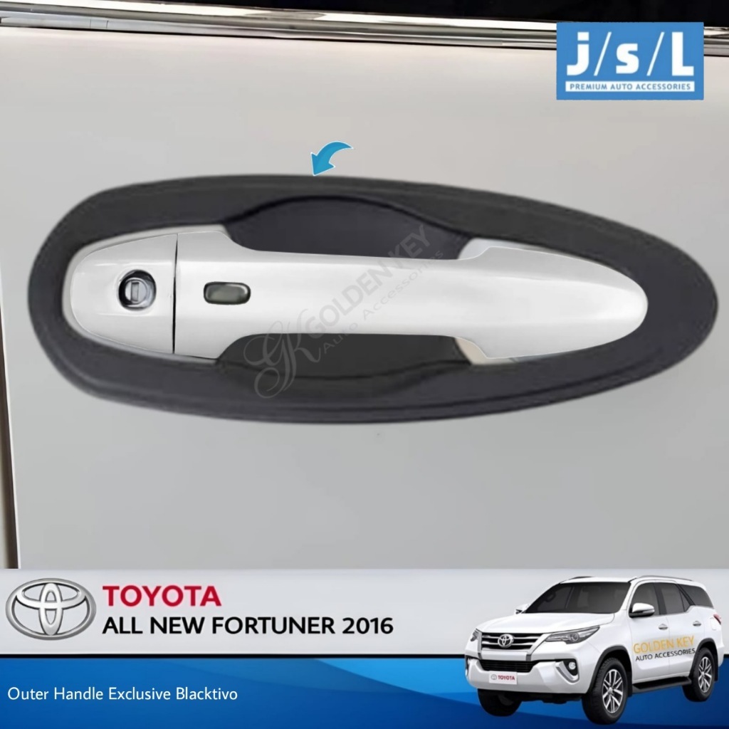 Jual JSL Outer Handle All New Fortuner 2016 Mangkok Pintu Exclusive Blacktivo | Shopee Indonesia