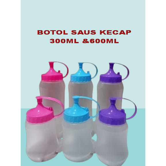 Jual Botol Saus Kecap Plastik Bening 300ml & 600ml Botol Saos Mayonaise ...