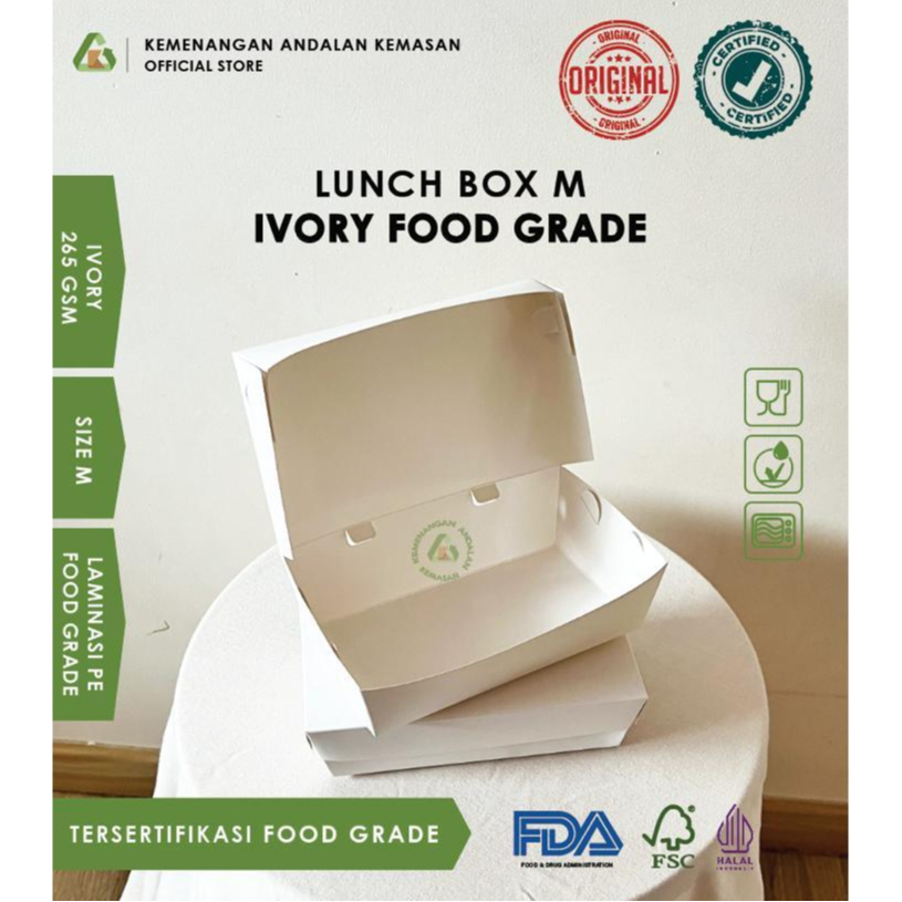 Jual Paper Lunch Box M IVORY LAMINASI 265 GSM// ketebalan 250gsm ...
