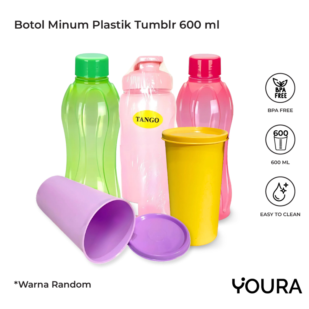 Jual YOURA - Botol Minum Plastik Tumblr Botol minum Olahraga 500-600 ML | Shopee Indonesia