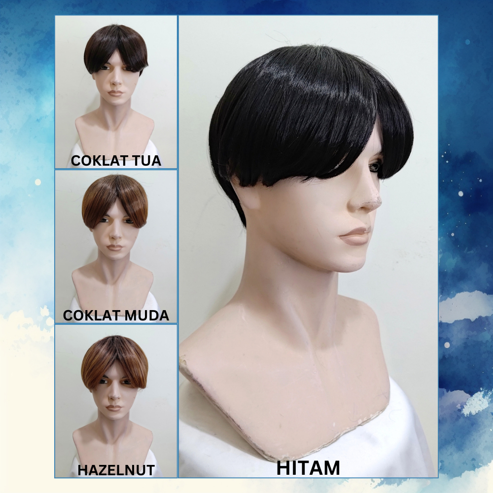 Jual EM 18 Wig Model Korea Belah Tengah, Kanan, dan Kiri Rambut Palsu ...