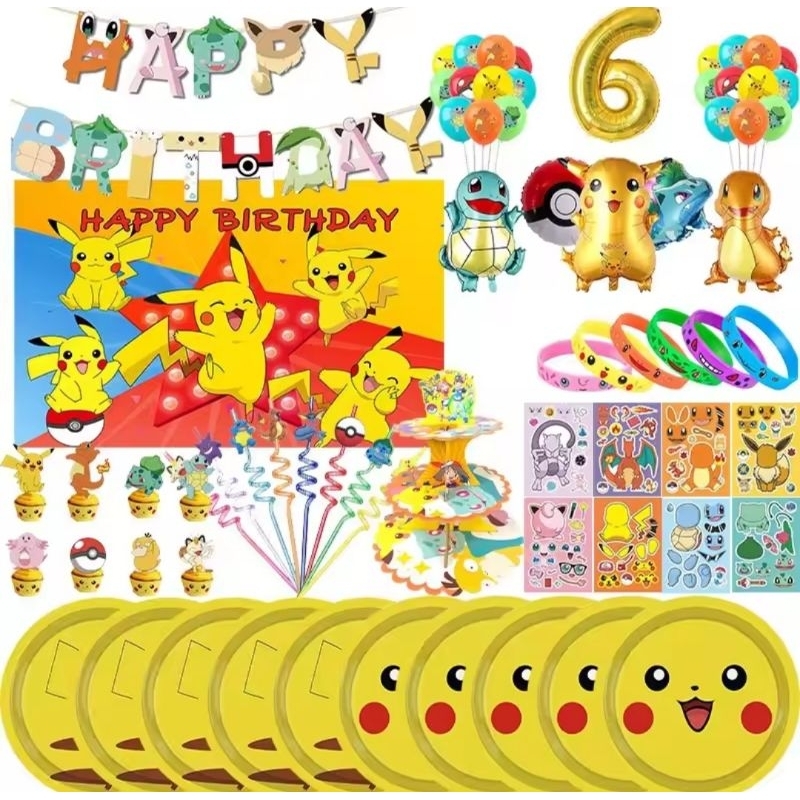 Jual POKEMON PIKACHU Paket perlengkapan dekorasi pesta ulang tahun ...