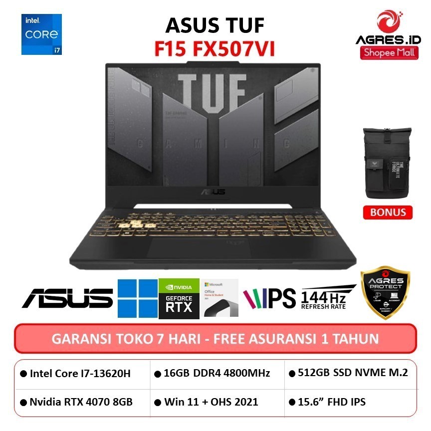 Jual ASUS TUF Gaming F15 FX507VI I7 13620H RTX4070 8GB - 16GB 1TB W11 ...