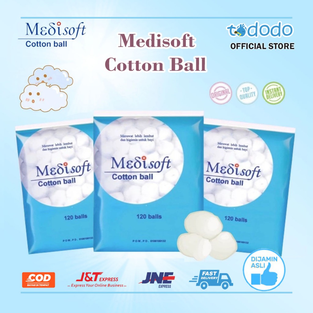 Jual Medisoft Cotton Ball - Kapas Bola/Bulat 120 Balls | Shopee Indonesia