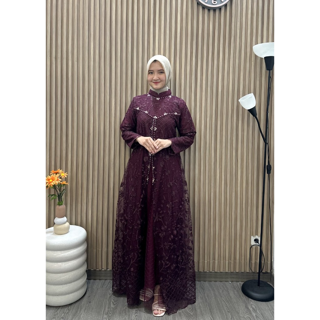 Jual Kinan Dress III Tille/Seragaman Pesta/Dress Pesta/Gamis Kondangan/Gamis Modern/Gamis Mewah ...