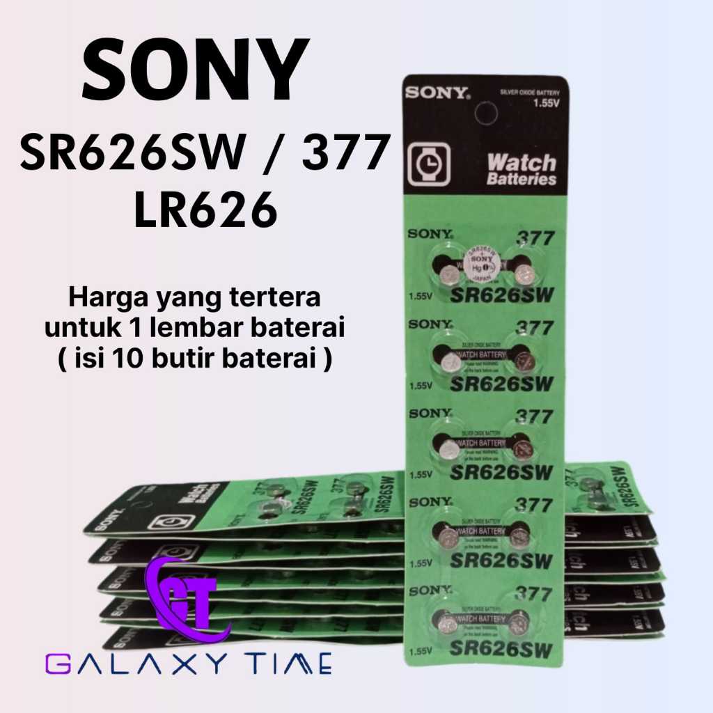 Jual Baterai LR626 377 Sony Alkaline Battery 1.5V Batrai Batre LR 626 ...