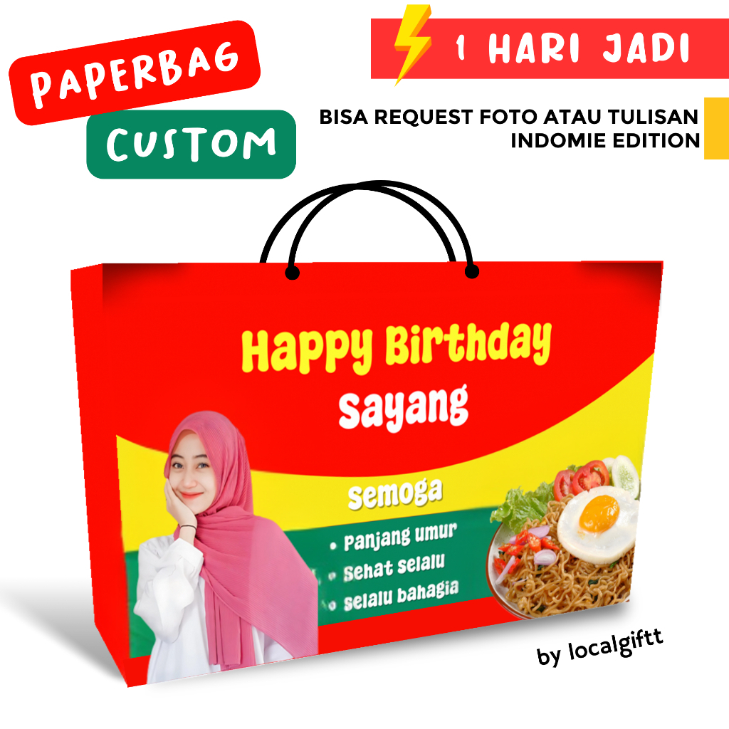 Jual Paperbag Custom Indomie Edition | Bisa request foto dan tulisan ...