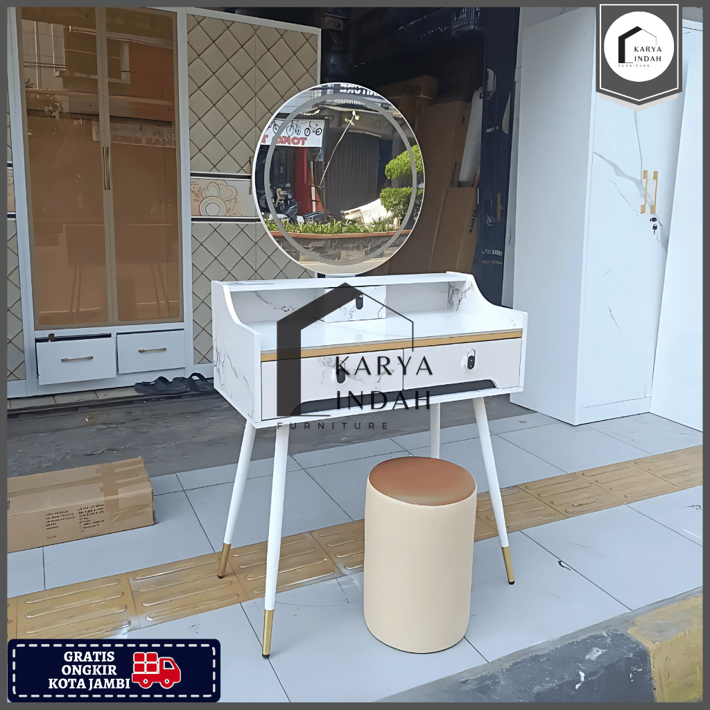 Jual Meja Rias IMPORT 07 LED Cermin Lampu Dressing Table Mewah Putih ...