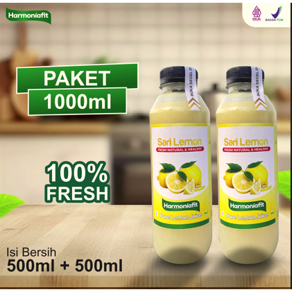 Jual SARI LEMON 1000ML HARMONIAFIT SARI LEMON FRESH SARI BUAH LEMON ...
