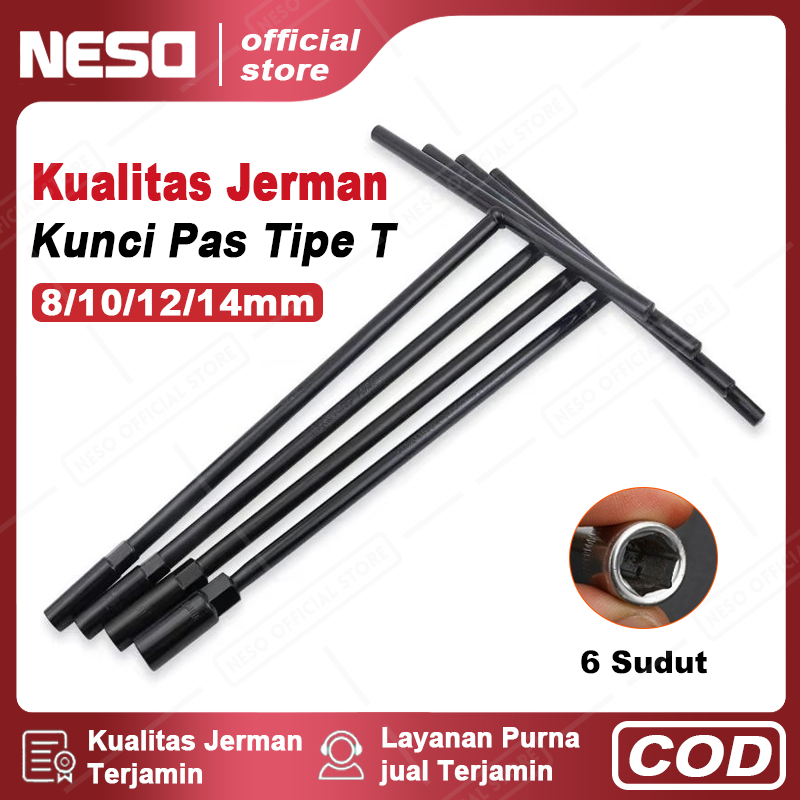 Jual NESO German Tool Kunci T 8/10/12/14 mm Kunci COD pas soket perbaikan T-Type Wrench Kunci ...