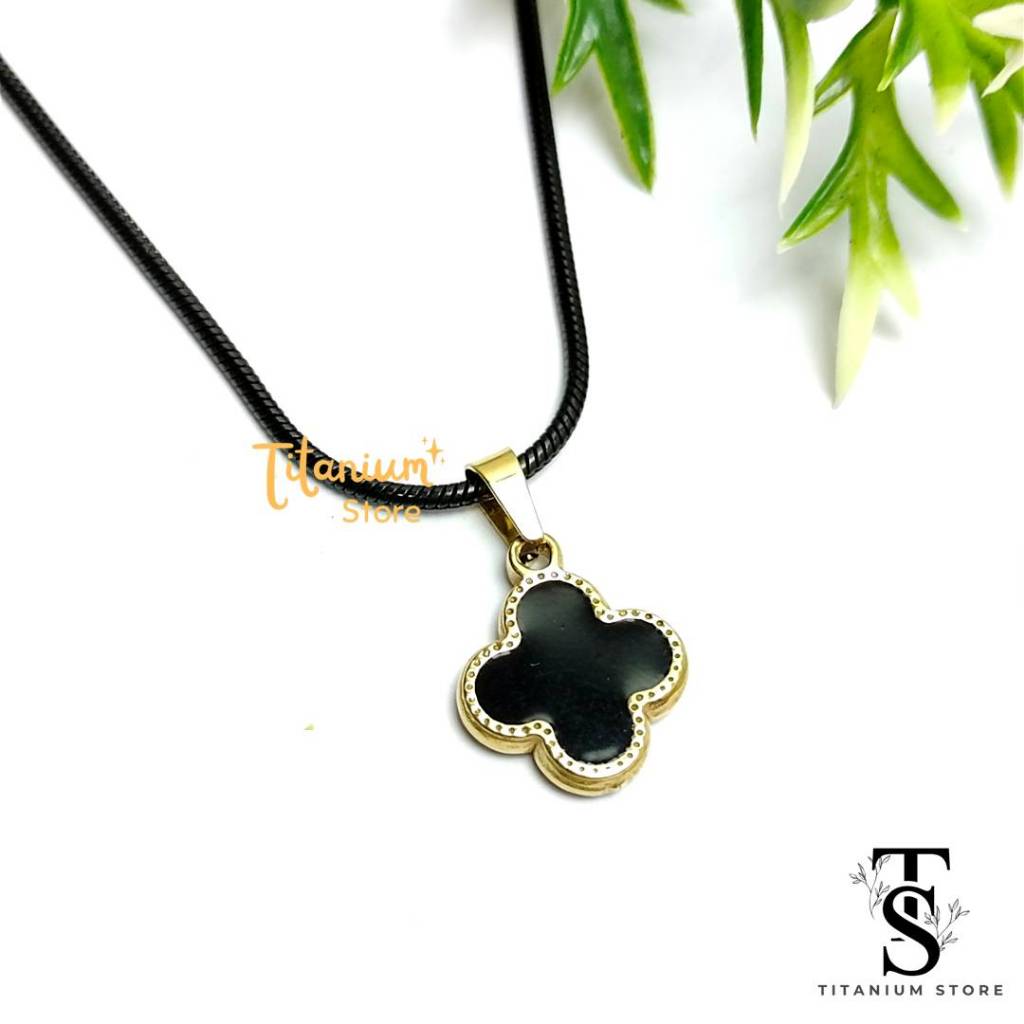 Jual Kalung Titanium Hitam Wanita Korea Style Anti Karat Asli Original ...