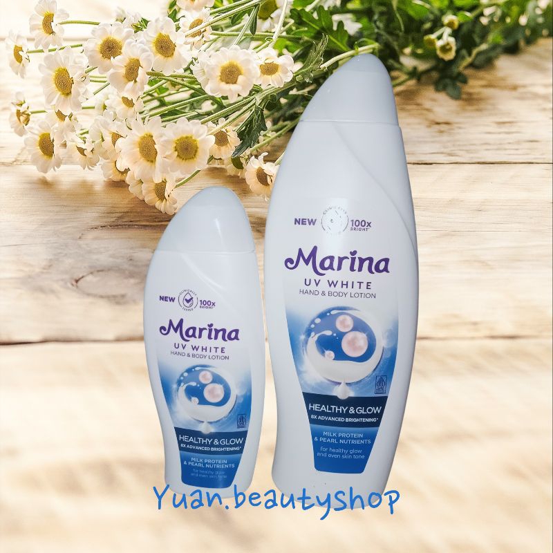 Jual Marina UV White Healthy & Glow Body Lotion Biru 185ml & 460ml ...