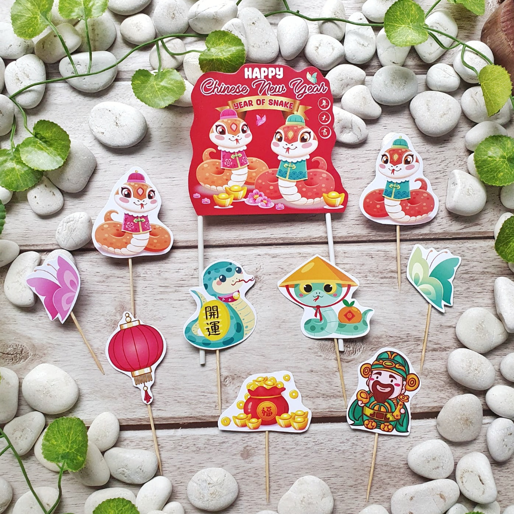 Jual CNY Year of Snake Ular Cake Topper Imlek Chinese New Year Hiasan ...