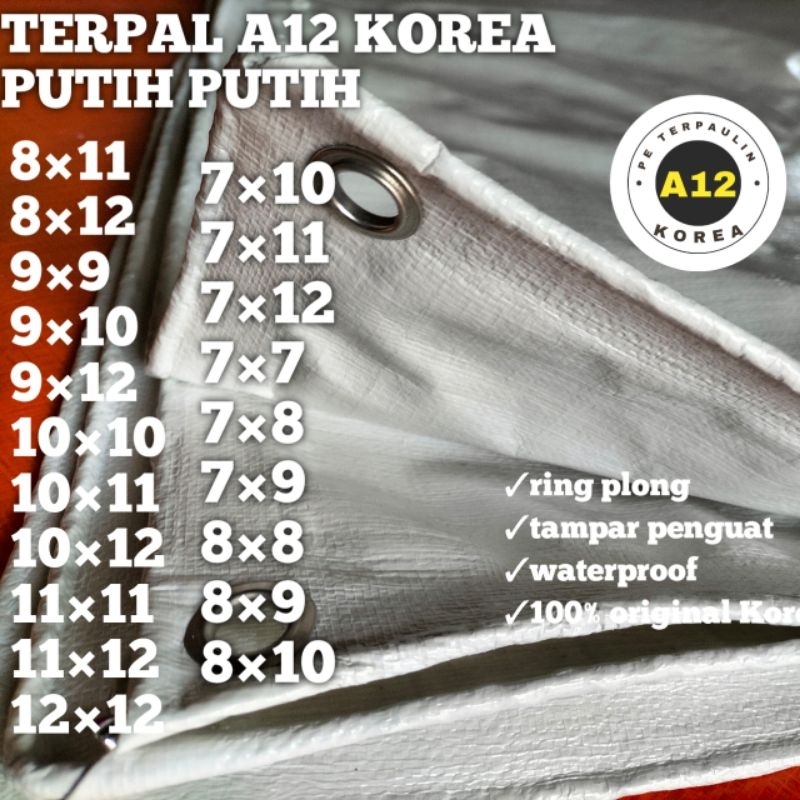 Jual terpal tenda A12 putih-putih Korea grade A | Shopee Indonesia