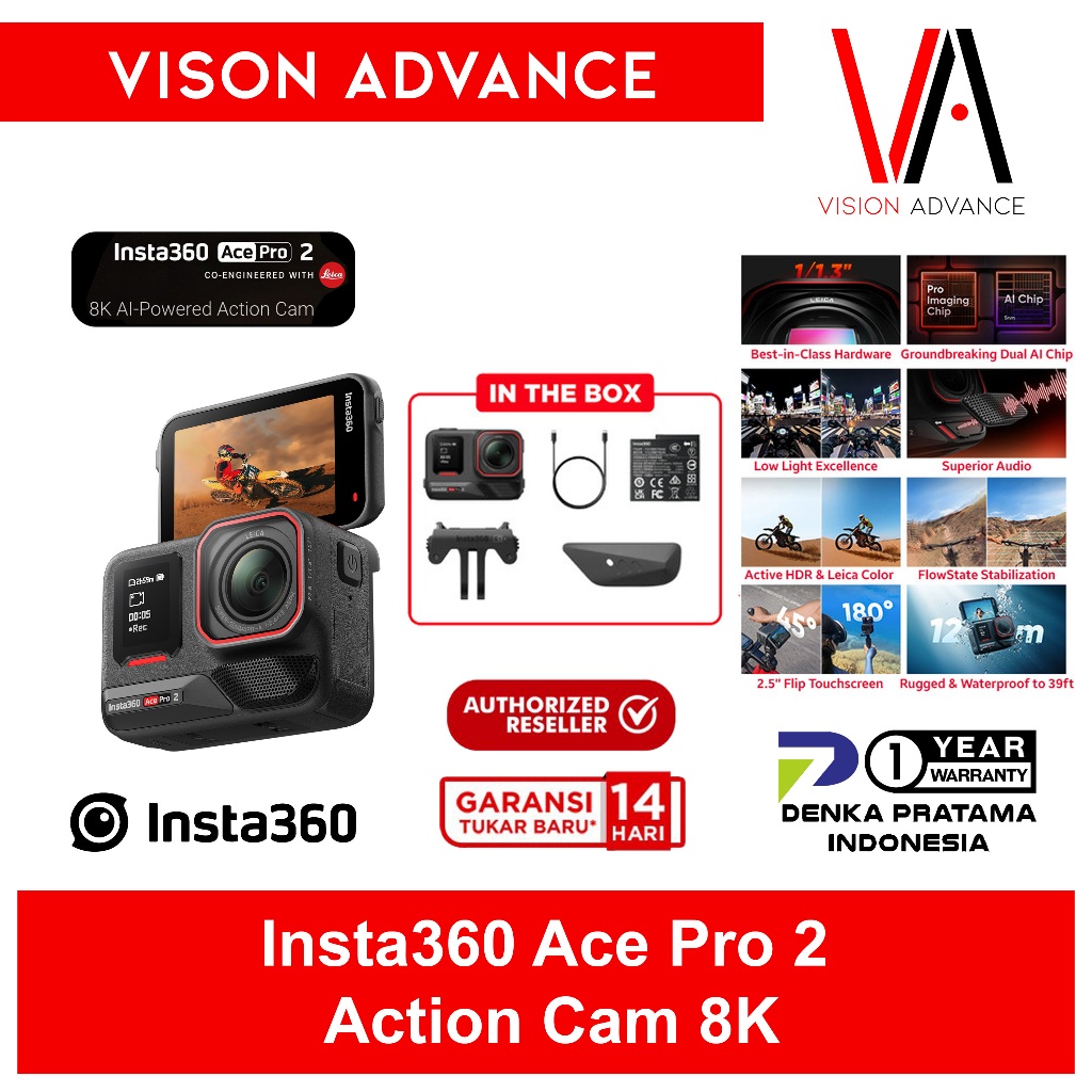 Jual Insta360 Ace Pro 2 AI Powered Action Camera Insta 360 AcePRO 2 Action Cam 8K 50MP | Shopee ...