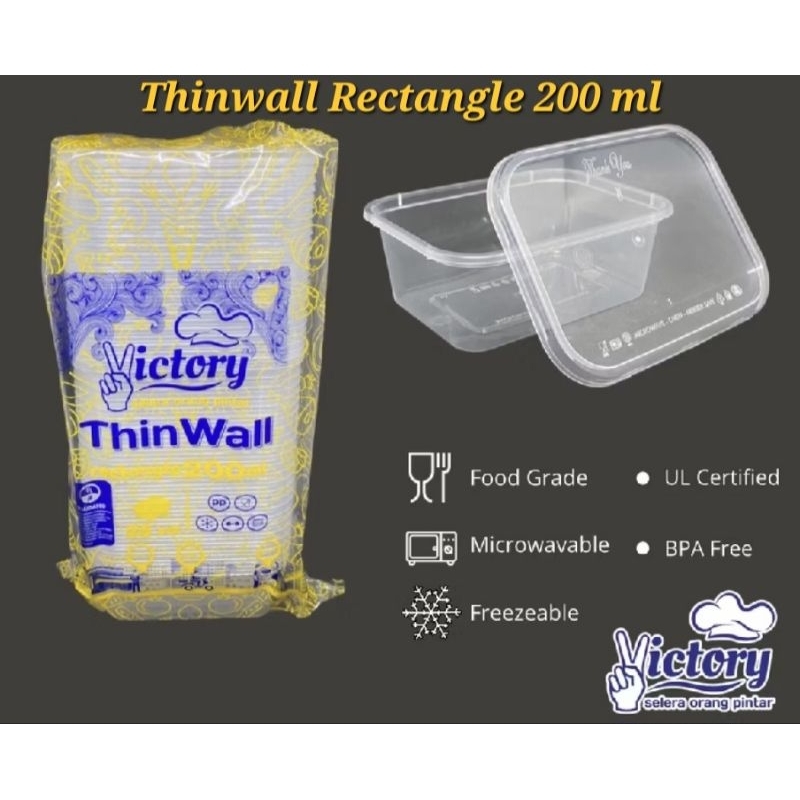 Jual Thinwall Rectangle 200 ml / Kotak Makan Plastik 200 ml | Shopee Indonesia