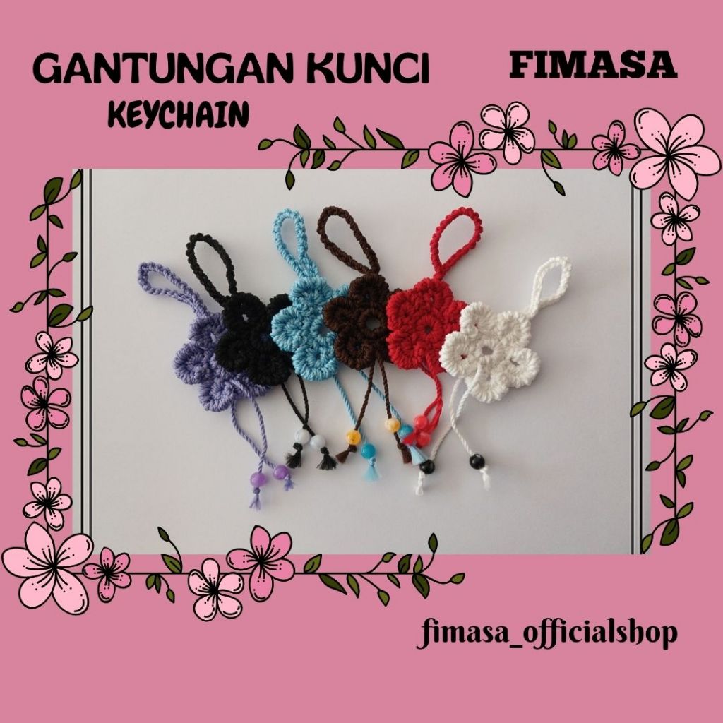 Jual FIMASA || Keychain || Rajut Gantungan Kunci Bunga (5 pcs) | Shopee ...