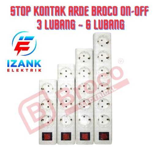 Jual STOP KONTAK / TERMINAL COLOKAN BROCO 3/4/5/6 LUBANG + Saklar / Switch / ON OFF STOP KONTAK ...