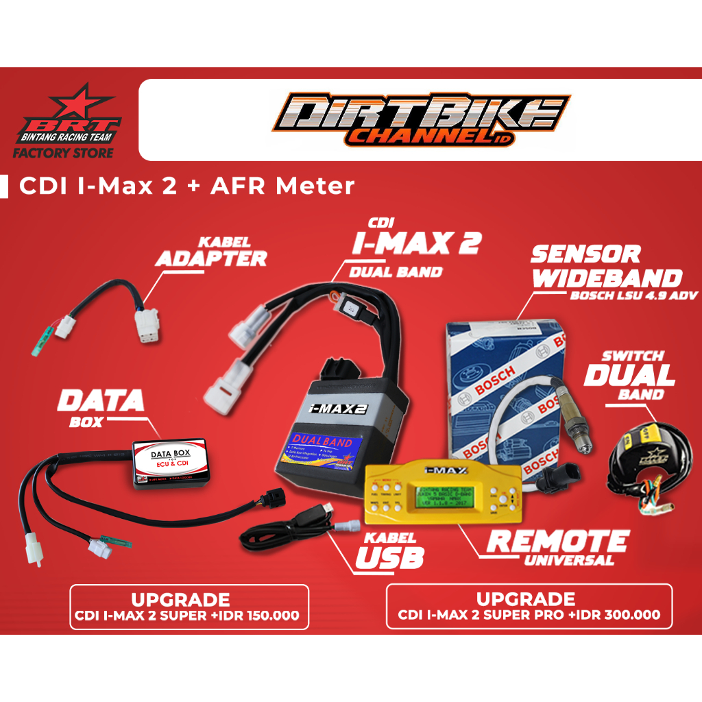 Jual PAKET CDI BRT IMAX 2 + AFR METER DATA BOX SENSOR WIDEBAND BRT ...