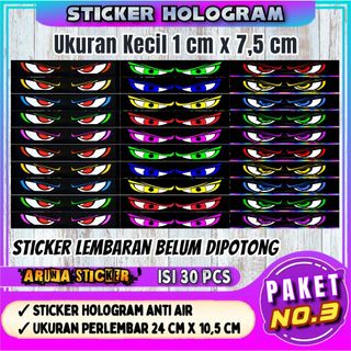 Jual 30 PC STIKER STROBO MATA MINIATUR BUS Bahan Hologram Anti Air ...