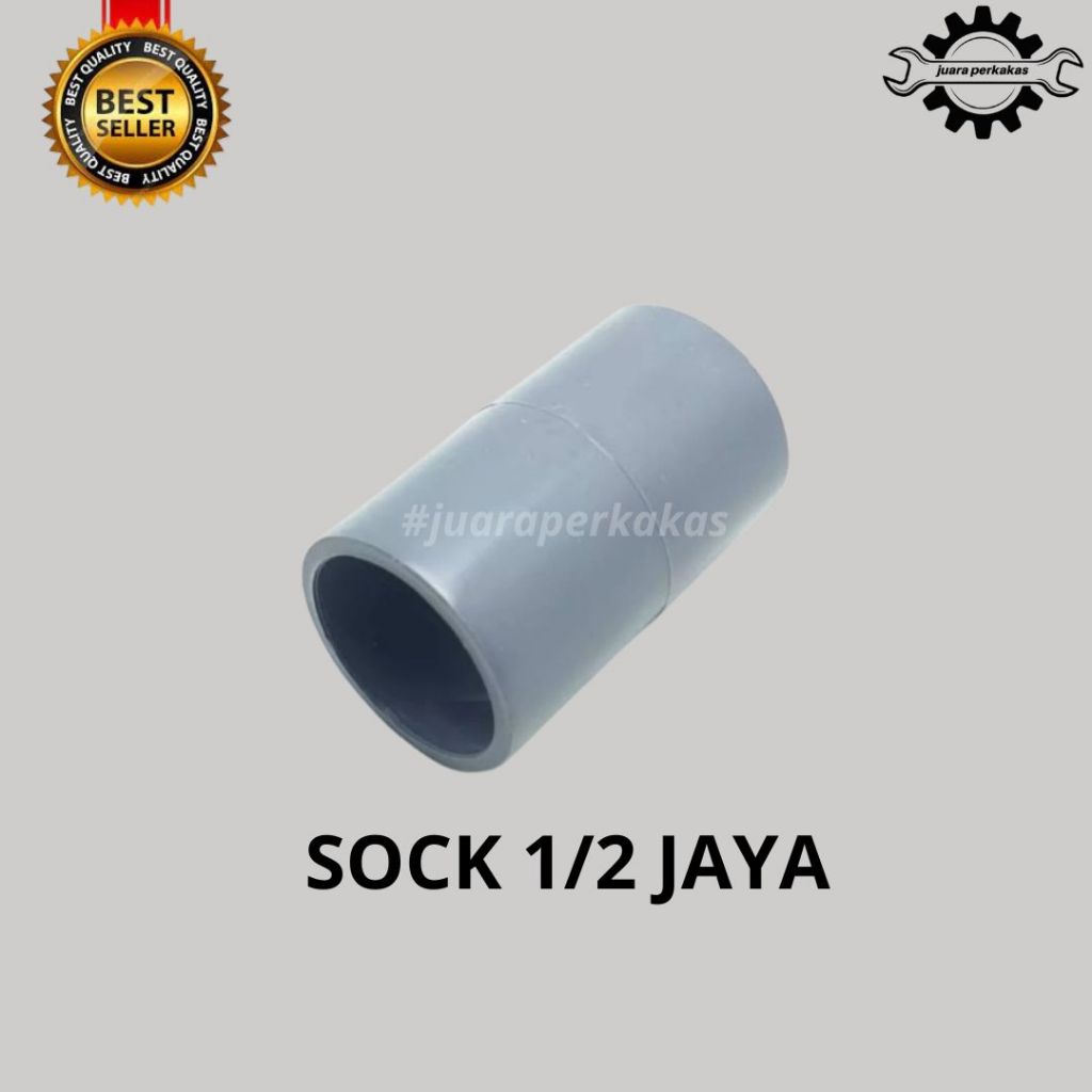 Jual JAYA Sok Sock Socket Lurus PVC 1/2" Sambungan Pipa Fitting 1/2 ...