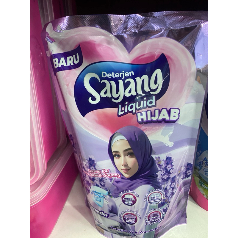 Jual Deterjen Sayang Liquid Lavender Hijab Pouch 510ml (PCS) | Shopee ...