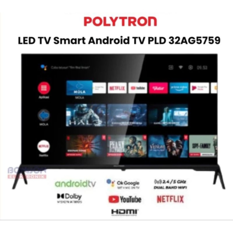 Jual POLYTRON LED SMART ANDROID TV PLD 32AG5759 32 INCH GARANSI RESMI | Shopee Indonesia