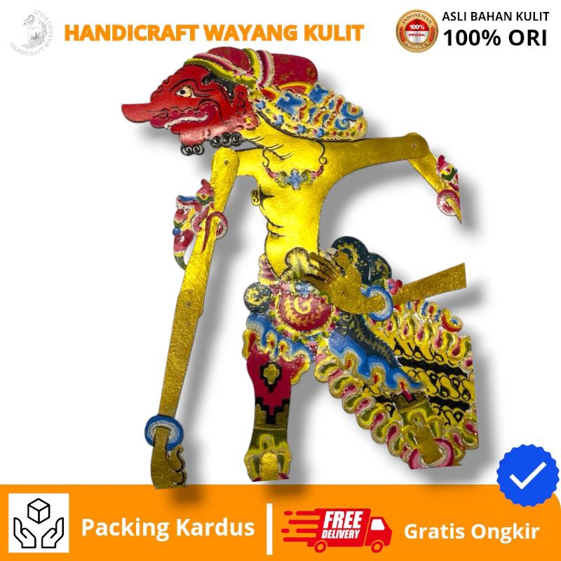 Jual HANDICRAFT WAYANG KULIT | Wayang kulit sapi SENGKUNI Emas Halus ...