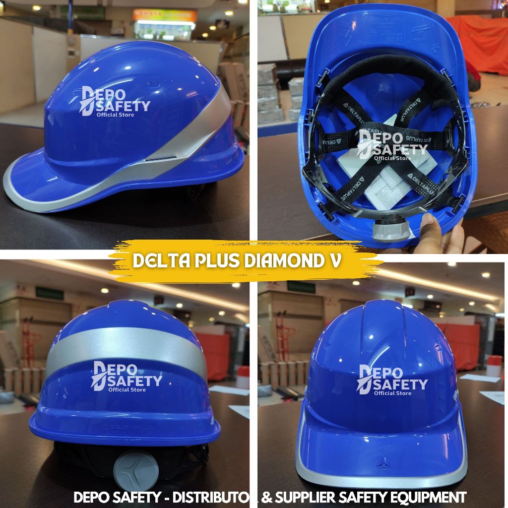 Jual HELM SAFETY PROYEK DELTA PLUS DIAMOND V BIRU - SAFETY HELMET ...