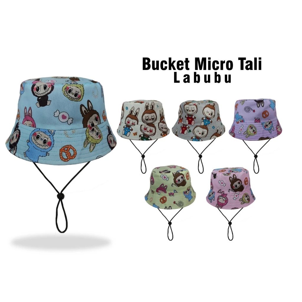 Jual Bucket Hat labubu Viral / Bucket Hat Anak Labubu Tali Leher ...