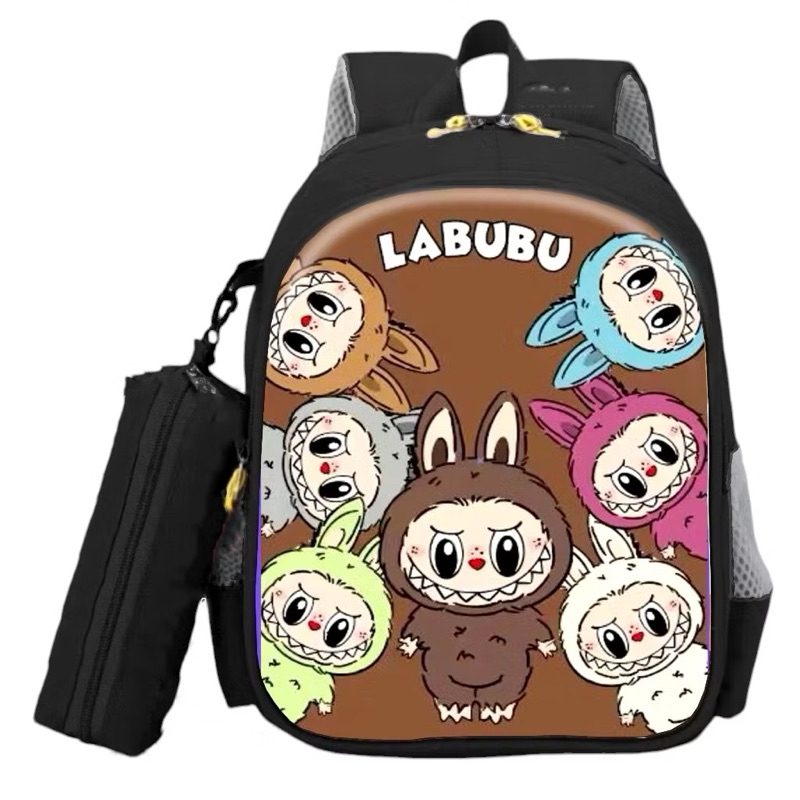 Jual TAS LABUBU Free Tempat Pencil Tas Sekolah Anak Perempuan SD Tk Ransel Anak karakter Boneka ...