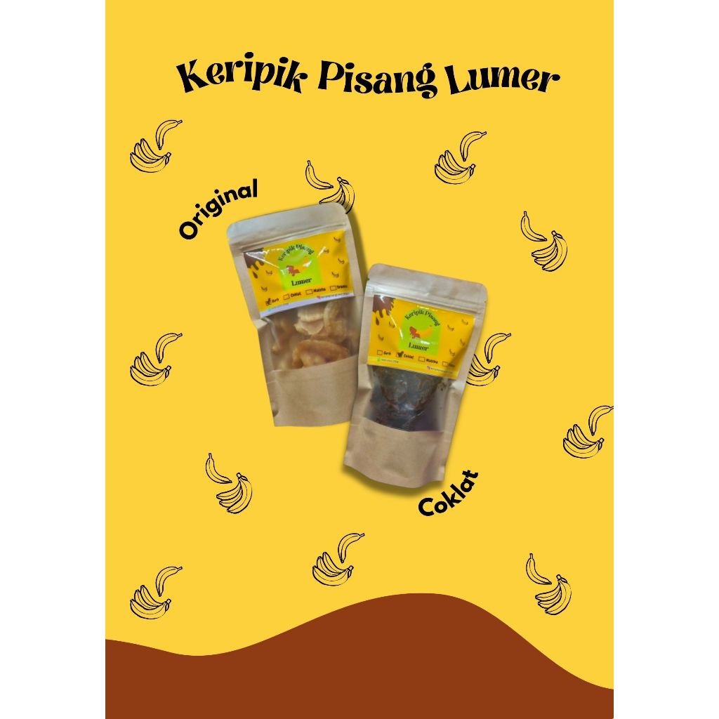 Jual KERIPIK PISANG LUMER COKELAT, TIRAMISU DAN MATCHA kemasan standing ...