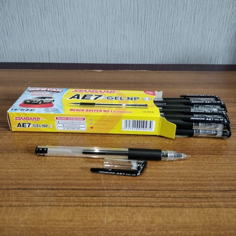 Jual Pulpen Standard AE-7 Gel NP 0,5mm Tinta Hitam (per 1 kotak ...