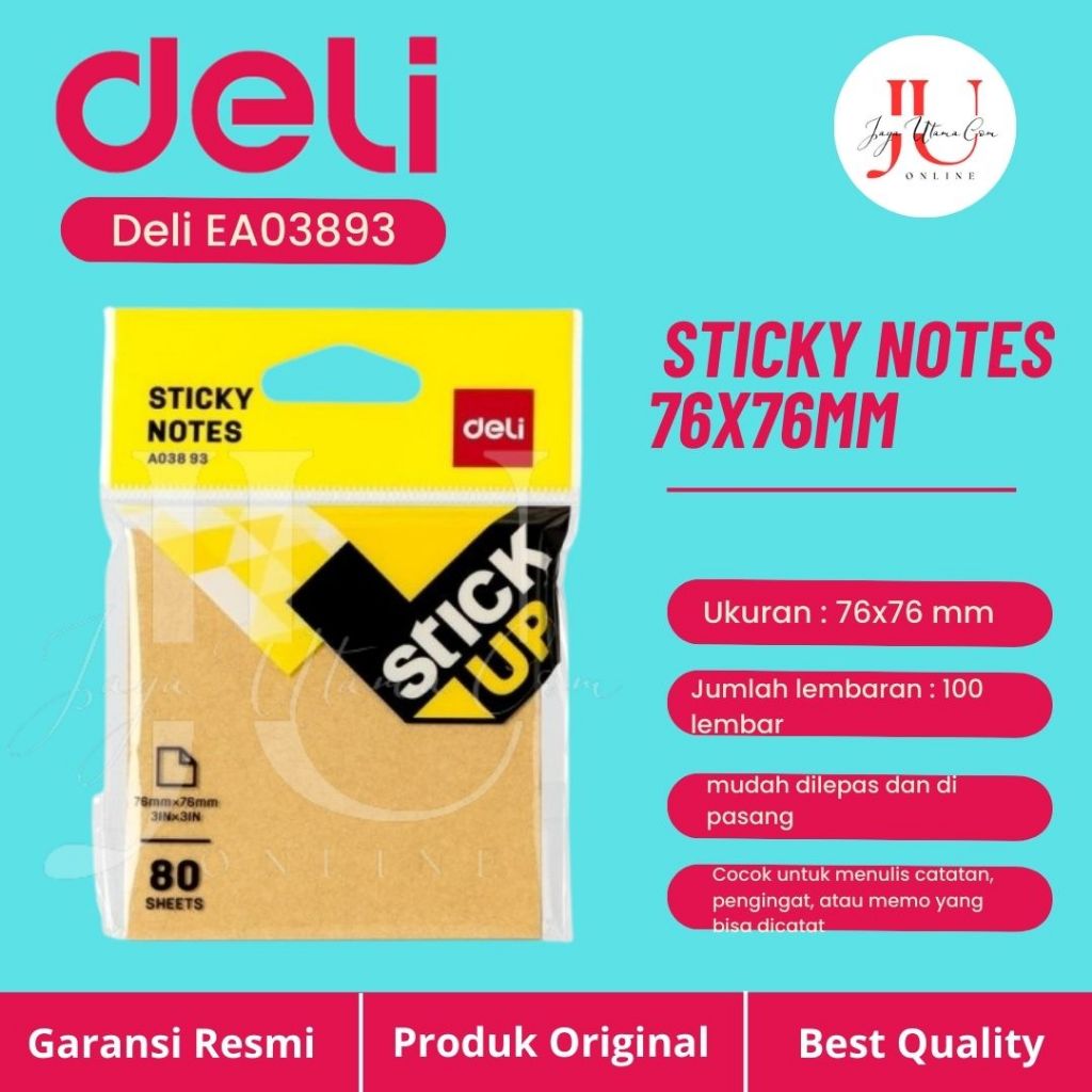Jual Deli Sticky Notes Original (Untuk Pengingat Tugas / Catatan ...