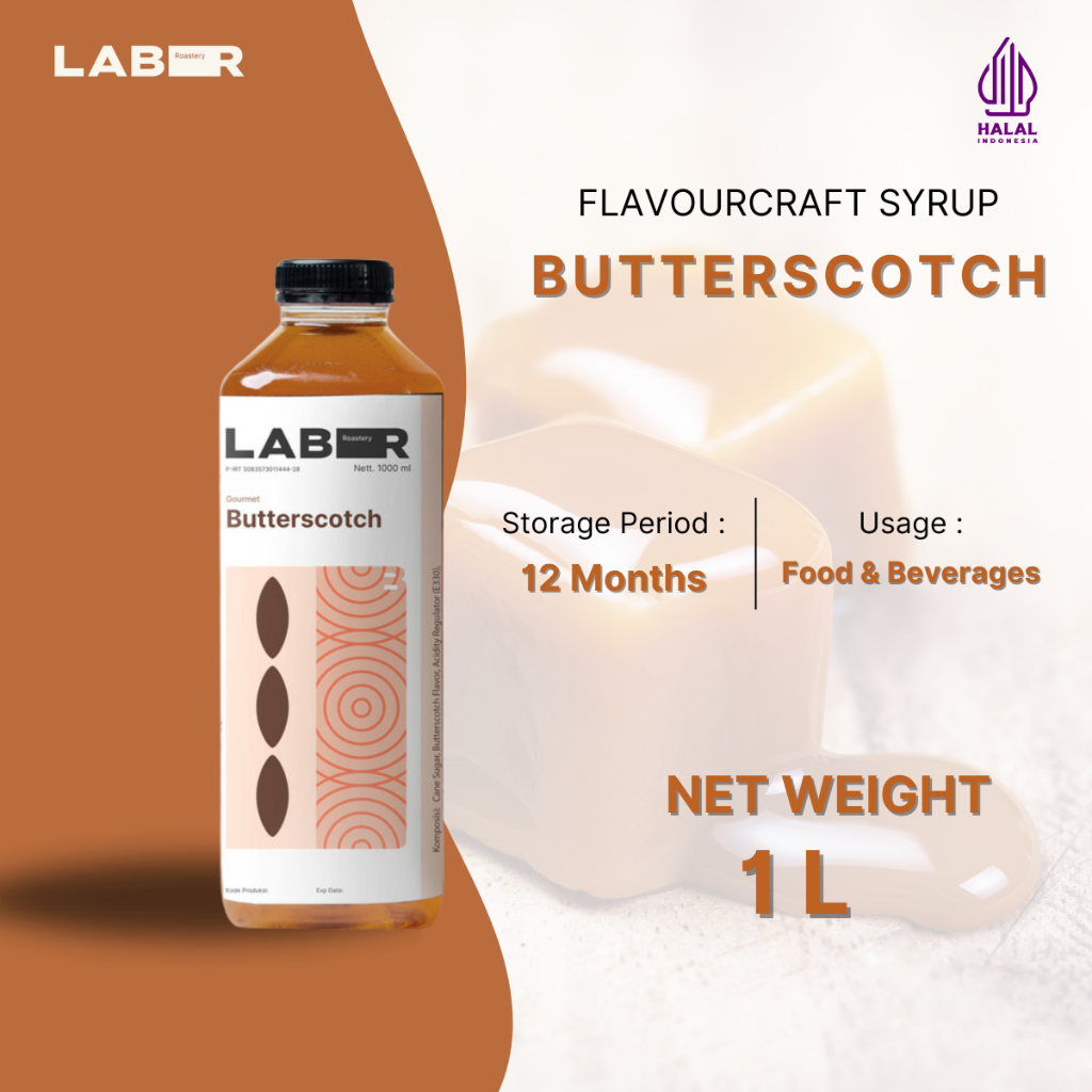 Jual LABR Butterscoth Syrup (Sirup Butterscotch) 1L | Shopee Indonesia