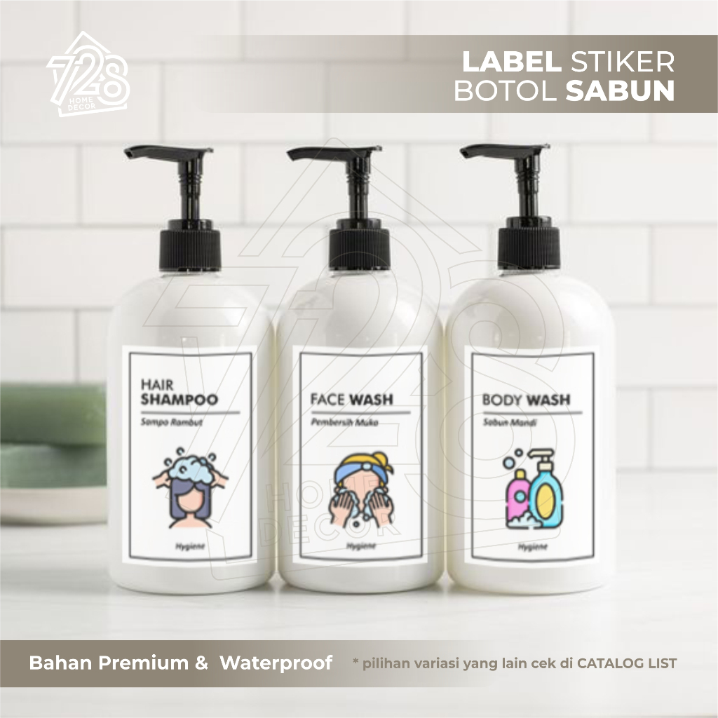 Jual Label Stiker Botol Sabun Best Seller, Anti Air - Waterproof ...