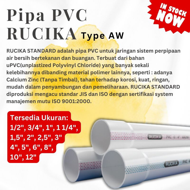 Jual (UK 3"-8") PIPA PVC RUCIKA TYPE AW | Shopee Indonesia