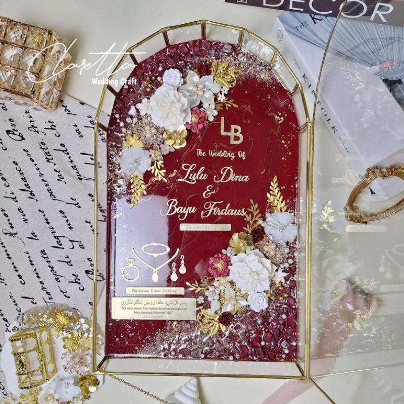 Jual Mahar nikah Resin Mahar Tera Cassandra Merah Maroon mewah elegan ...
