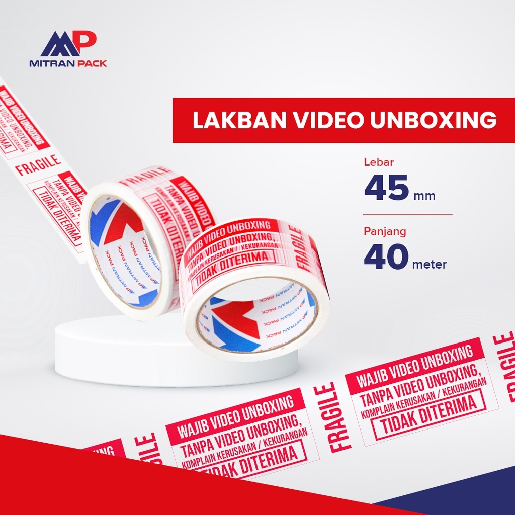 Jual Lakban Tulisan Wajib Video Unboxing Fragile 40 Meter (45mm x 40M ...