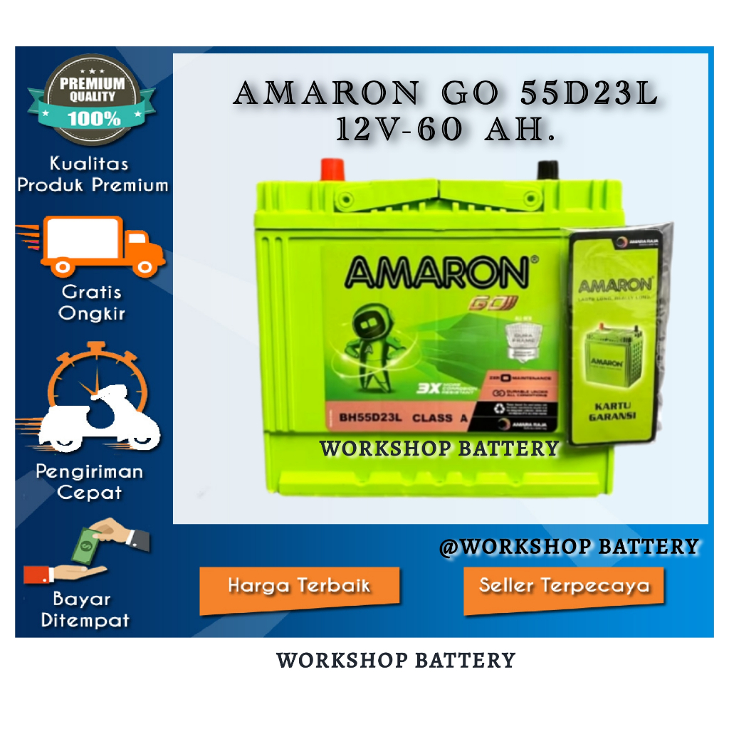 Jual AKI MOBIL NISSAN TEANA. AMARON GO 55D23L 12V-60 AH. | Shopee Indonesia