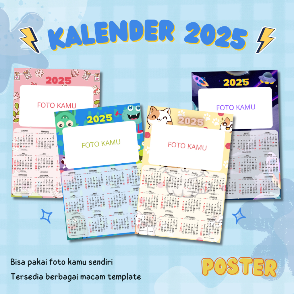 Jual [12 Bulanan A4] PART 4 Kalender Dinding 2025 Kalender 12 Bulanan A4 Custom Foto | Shopee ...