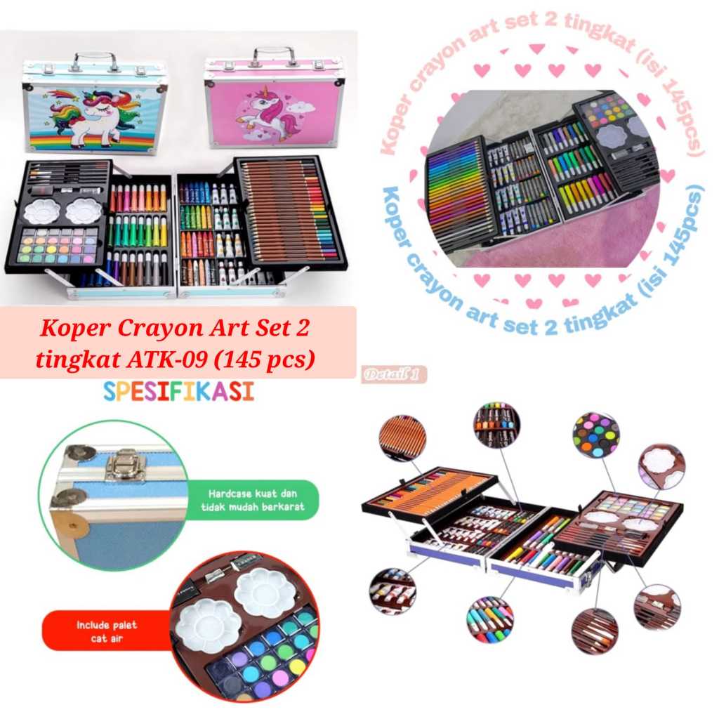 Jual Koper Crayon Art Set 2 Tingkat ATK-09 (isi 145pcs)/ KOPER SET ...