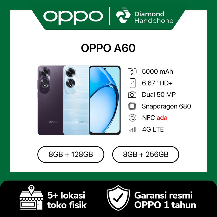 Jual Oppo A60 8/128 8/256 | 8/128GB 8/256GB | 8GB 128GB 256GB Garansi Resmi | Shopee Indonesia