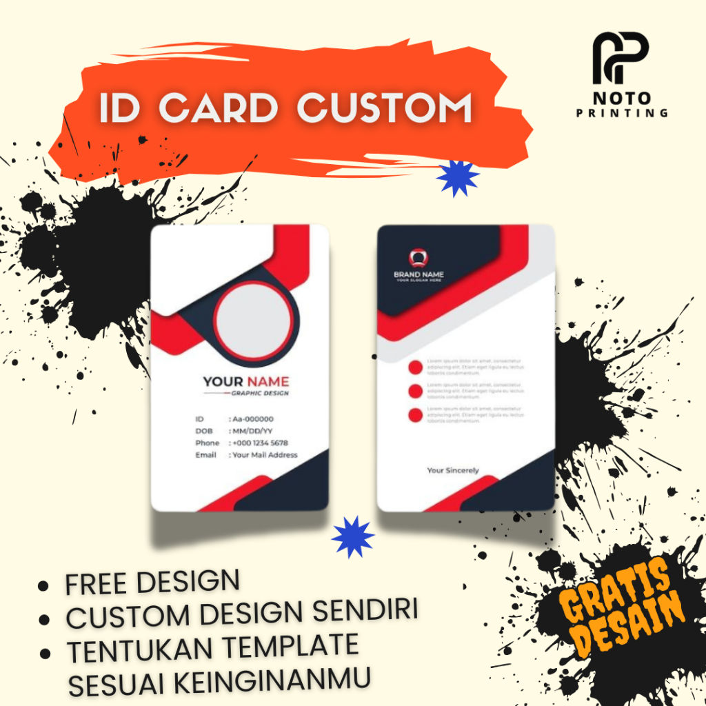 Jual CETAK ID CARD BAHAN PVC TEBAL || BISA CUSTOM || NP | Shopee Indonesia
