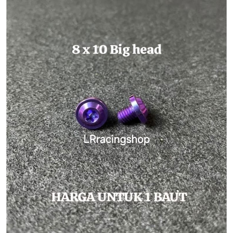 Jual Baut titanium probolt 8x10 drat 12 panjang 1 cm big head original titanium vietnam | Shopee ...