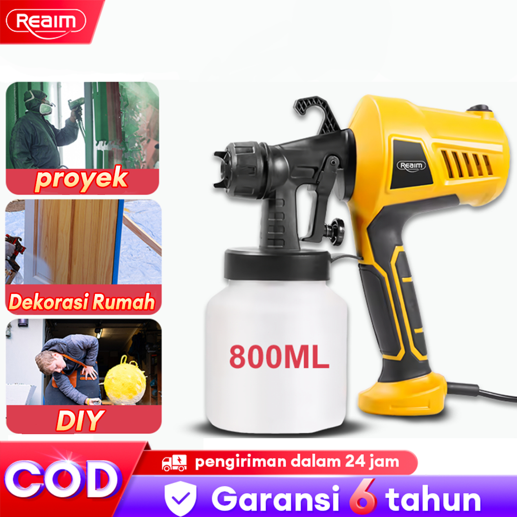 Jual Reaim Electric Spray Gun 800ML 500Watt High Power Paint Mesin ...